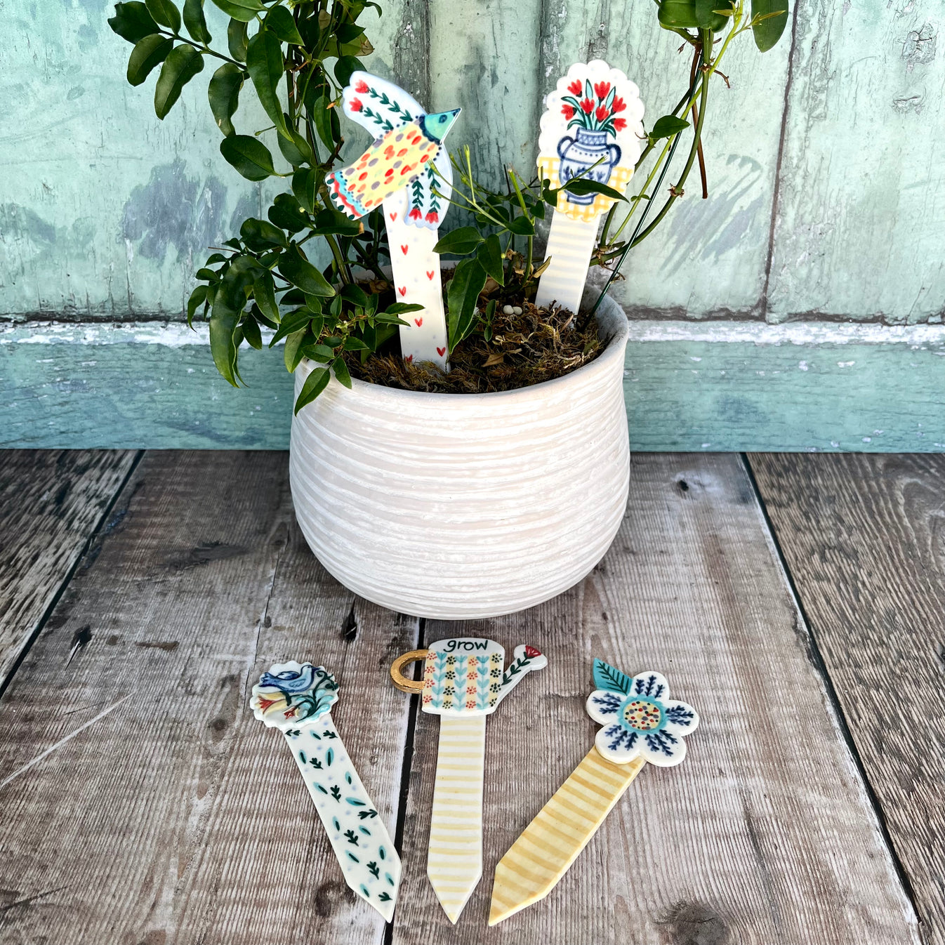 Plant pot markers/friends – Katie Almond Ceramics